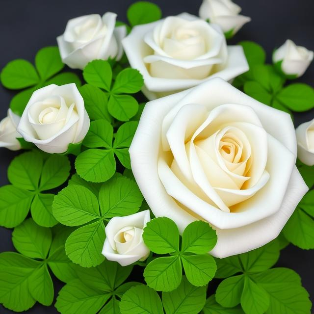 4-Leaf Clover & Flower Combination - Giant Flowers