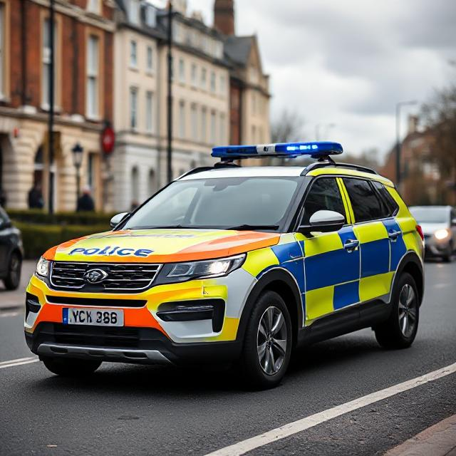 British Police Traffic Patrol Car
