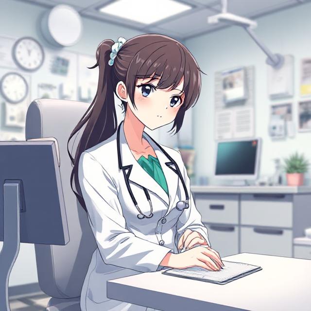 Anime Doctress in Examination Room