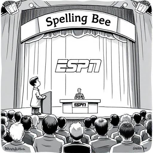 Political Cartoon of Boy in Spelling Bee
