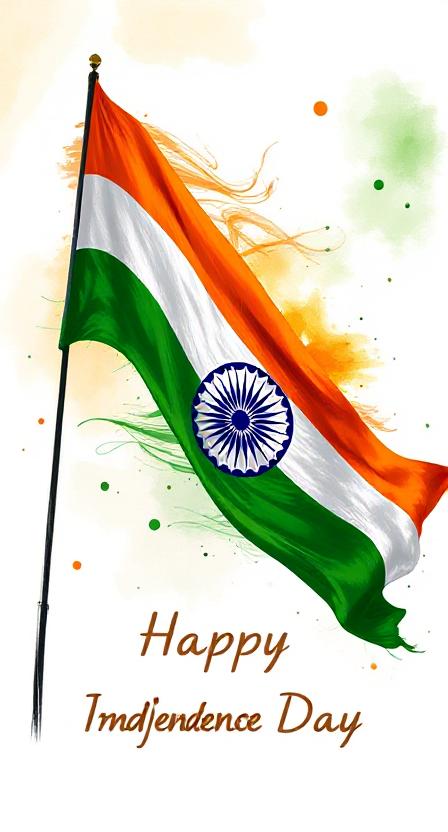 Indian Flag with Independence Day wishes