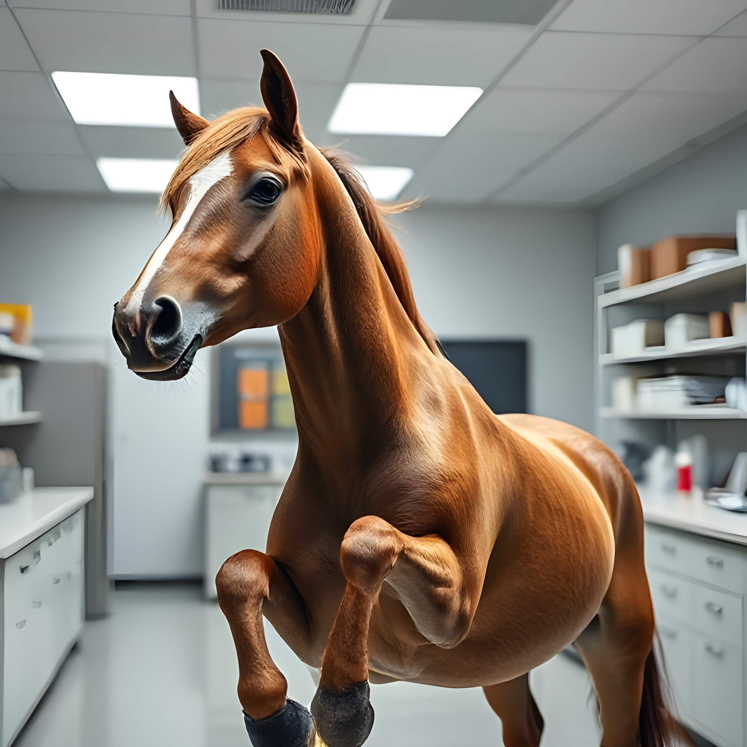 Playful Laboratory Horse