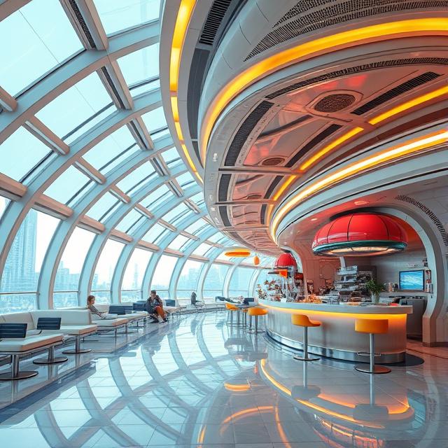Alien Cafe in a Space Station