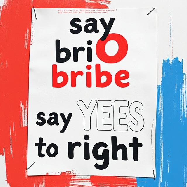 Say No to Bribe, Say Yes to Right Poster