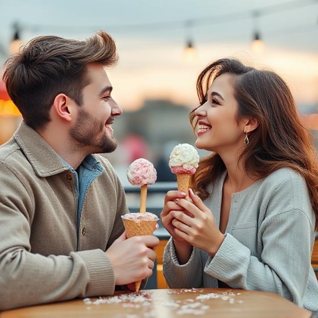 Couple Eating Ice Cream