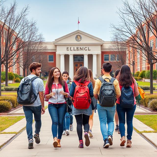 Campus Students Walking