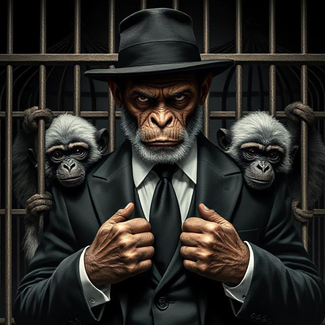 Mafia Boss with Monkeys