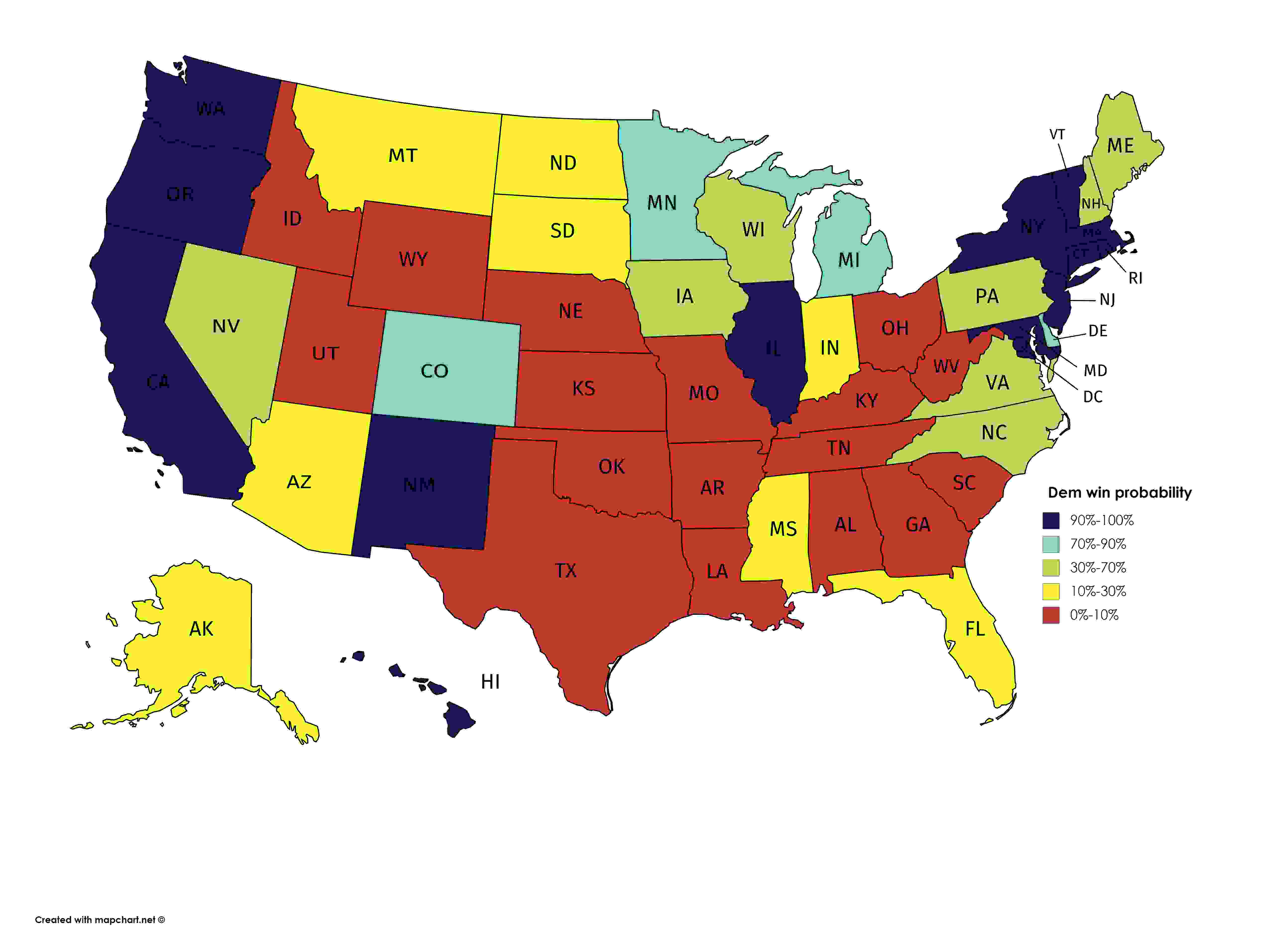 Partisan Lean of States: Electoral College and Popular Vote | DeepAI