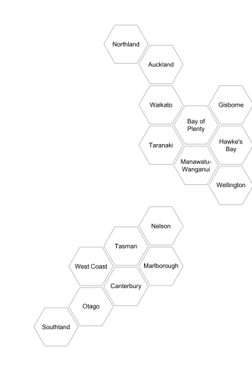 Stylised Choropleth Maps for New Zealand Regions and District Health ...