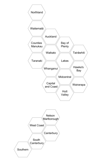 Stylised Choropleth Maps for New Zealand Regions and District Health ...