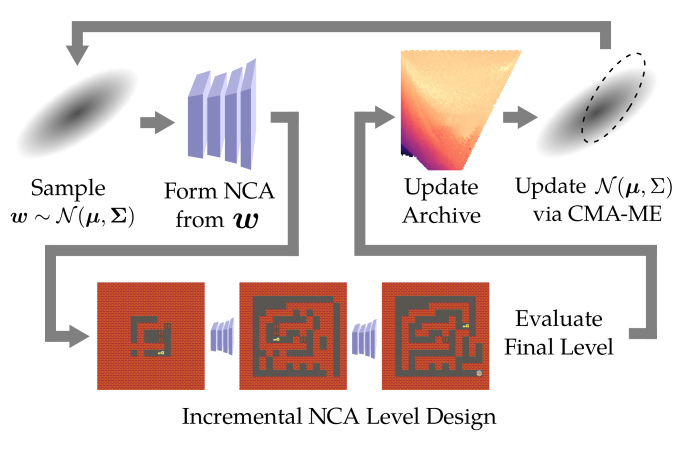Illuminating Diverse Neural Cellular Automata for Level Generation | DeepAI