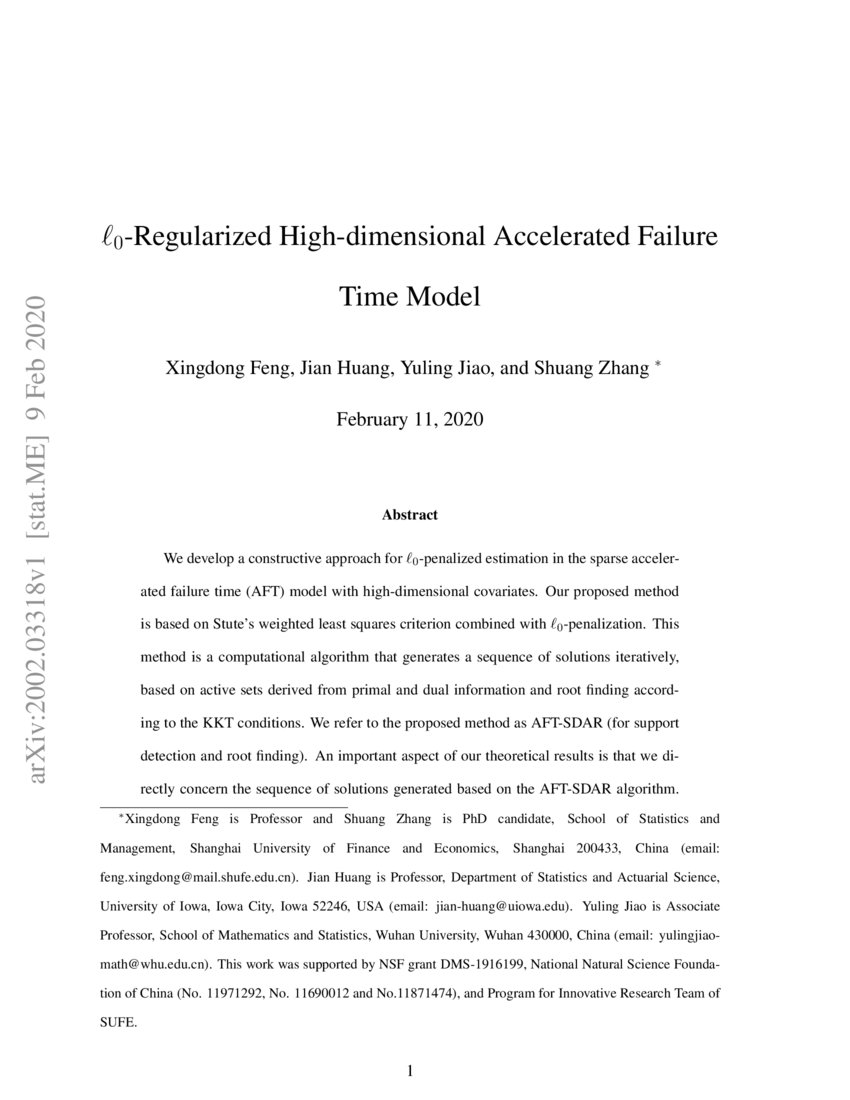 ℓ_0-Regularized High-dimensional Accelerated Failure Time Model | DeepAI