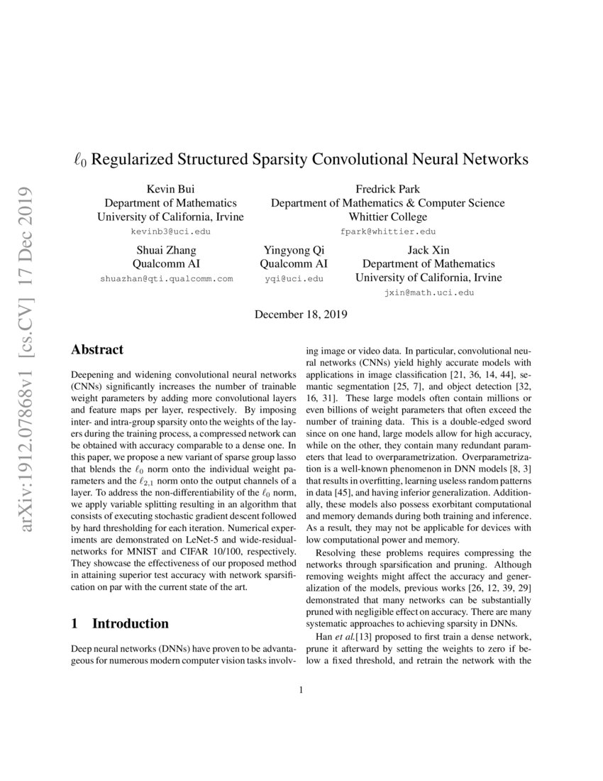 ℓ0 Regularized Structured Sparsity Convolutional Neural Networks Deepai
