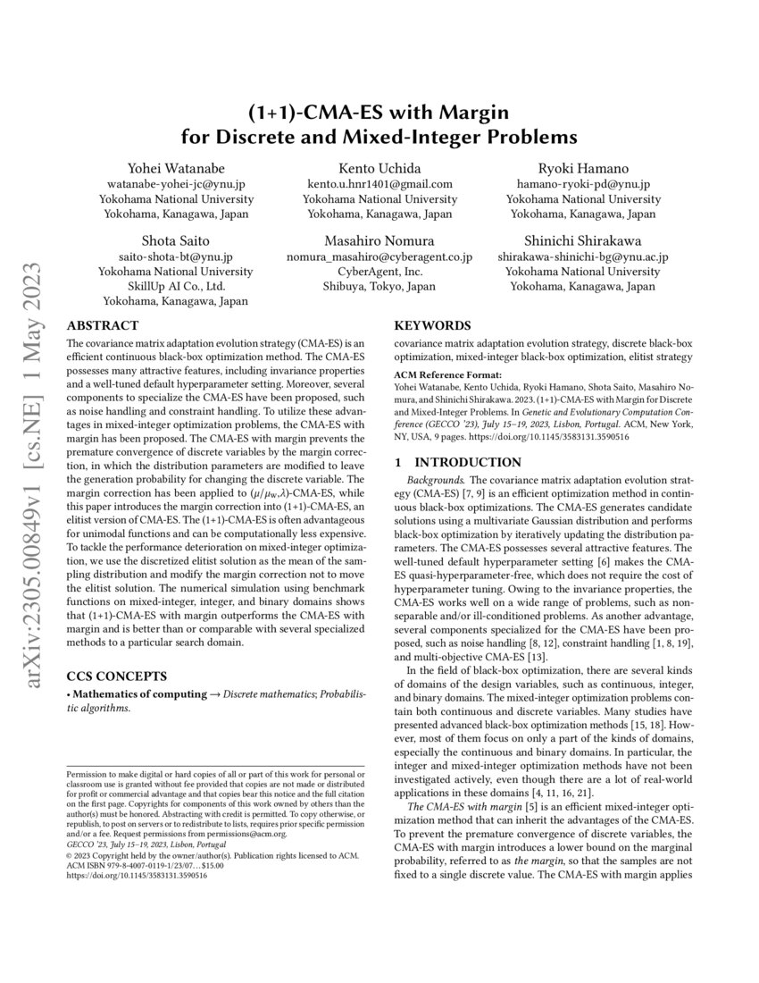 11 Cma Es With Margin For Discrete And Mixed Integer Problems Deepai 5141