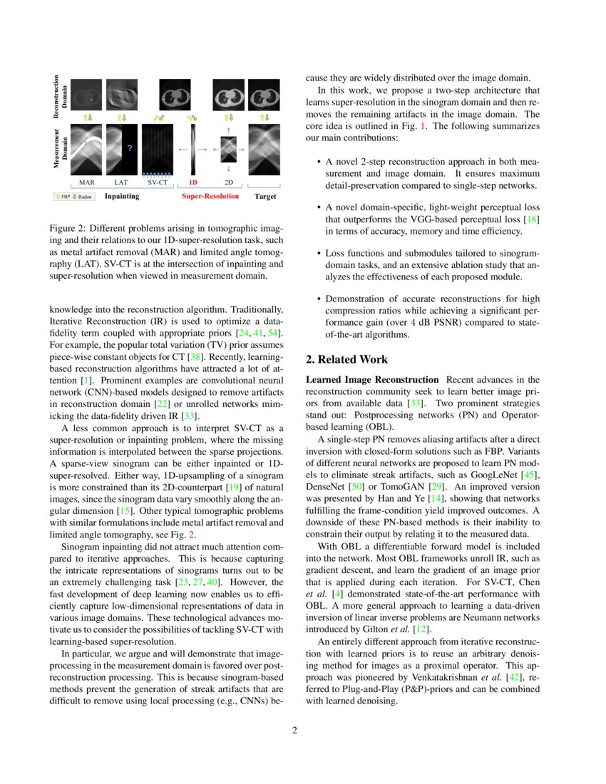2 Step Sparse View Ct Reconstruction With A Domain Specific Perceptual Network Deepai