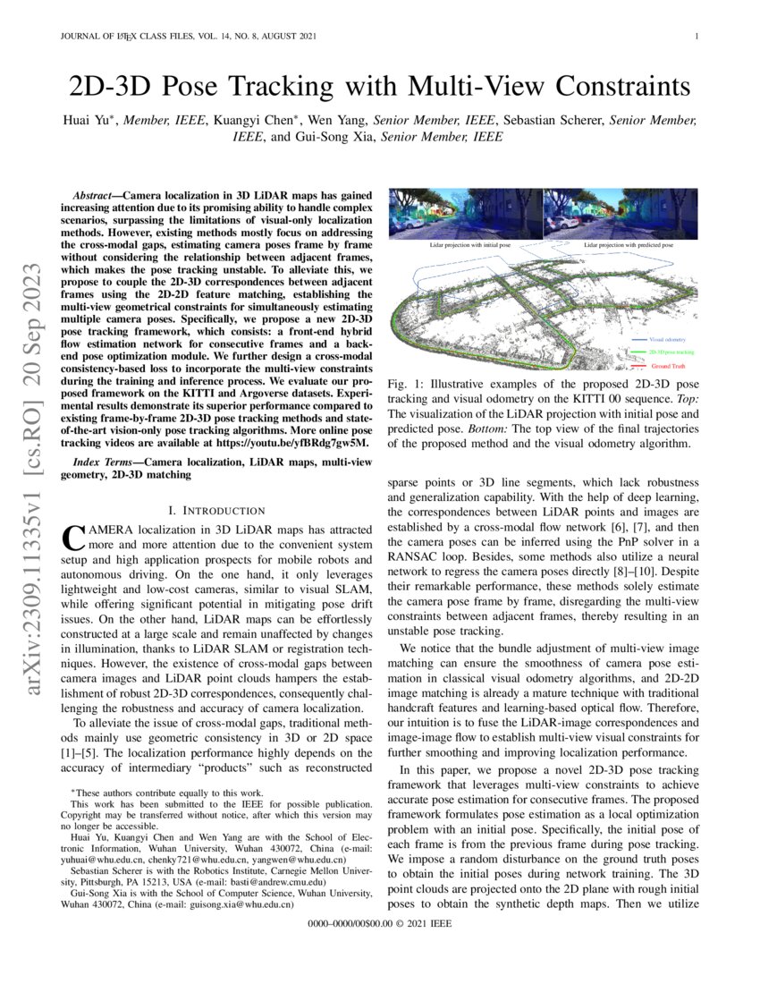 2D-3D Pose Tracking with Multi-View Constraints | DeepAI