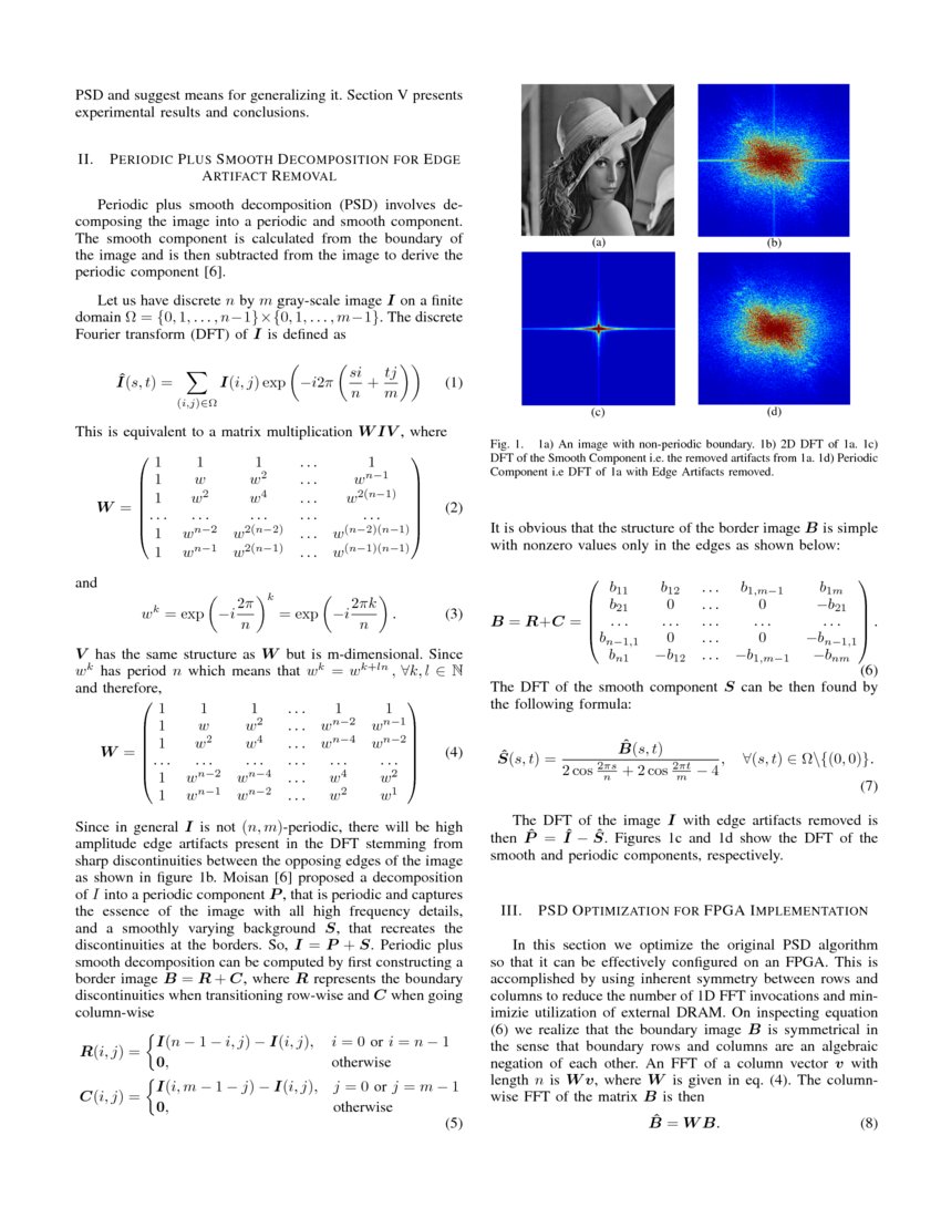 2D Discrete Fourier Transform with Simultaneous Edge Artifact Removal for Real-Time Applications ...