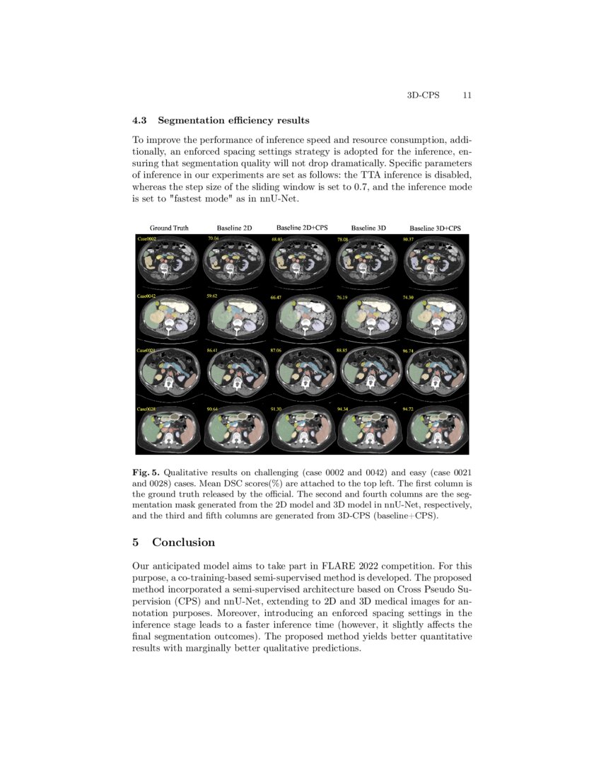 3D Cross Pseudo Supervision (3D-CPS): A semi-supervised nnU-Net architecture for abdominal organ ...