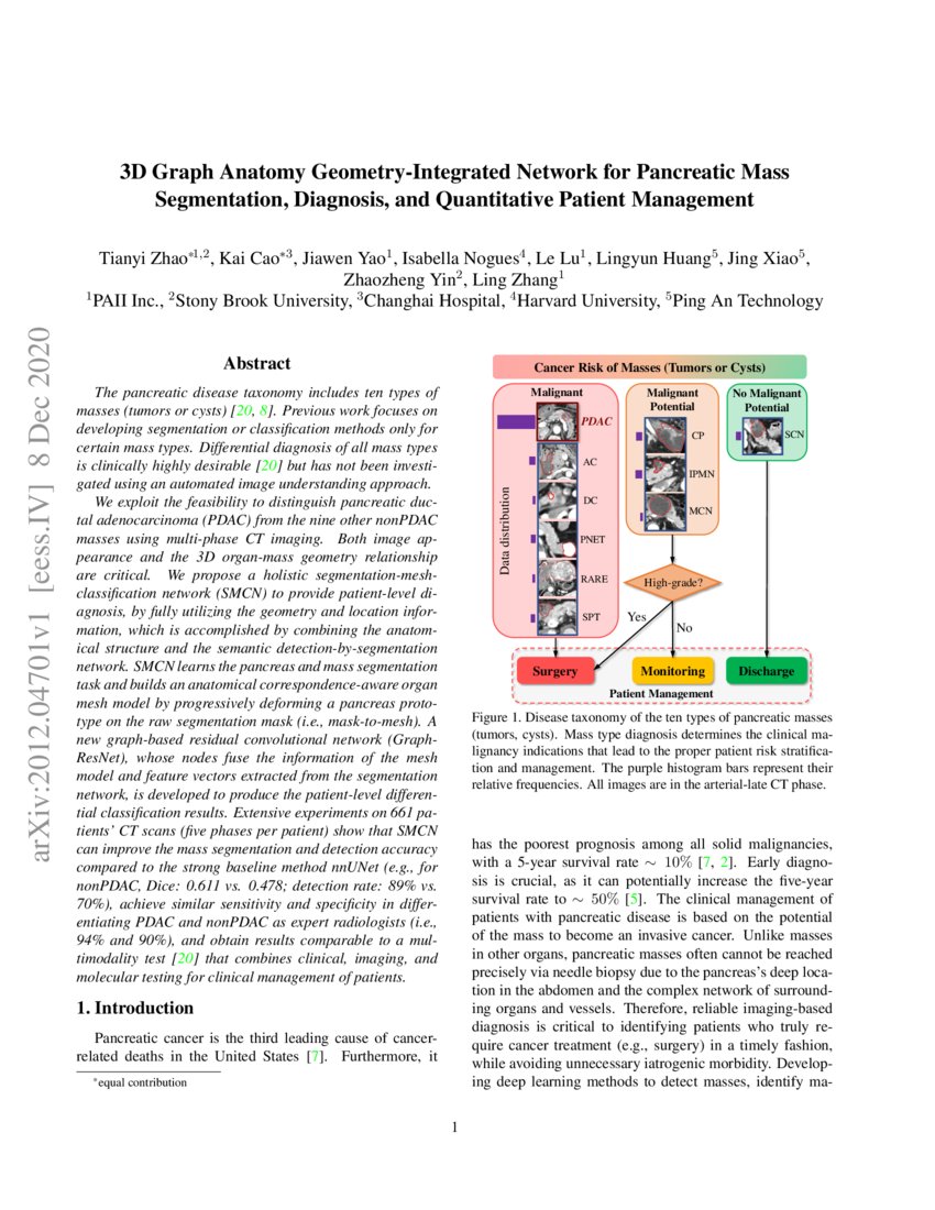 3D Graph Anatomy Geometry-Integrated Network for Pancreatic Mass ...