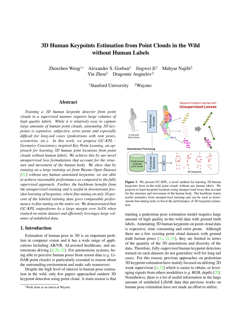3D Human Keypoints Estimation From Point Clouds in the Wild Without Human Labels | DeepAI