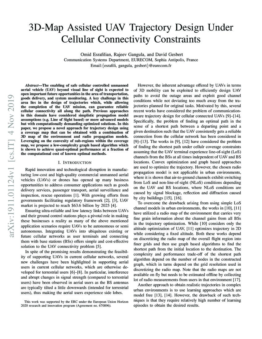 3D-Map Assisted UAV Trajectory Design Under Cellular Connectivity ...