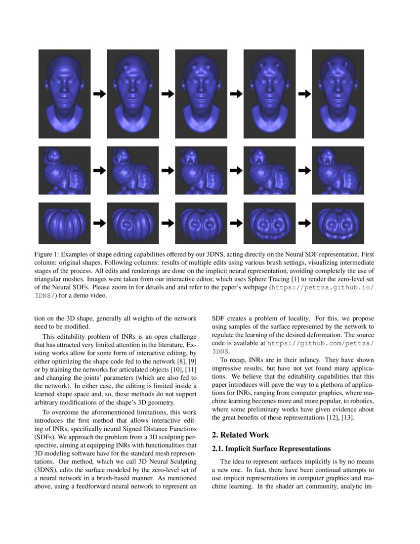 3d Neural Sculpting 3dns Editing Neural Signed Distance Functions