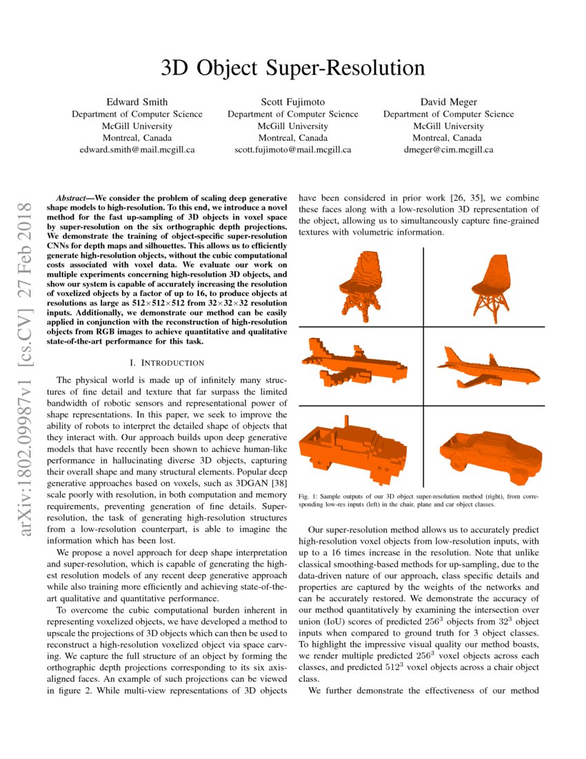 3D Object Super-Resolution | DeepAI