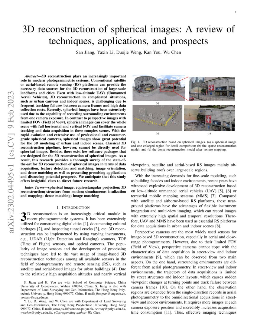 3d Reconstruction Of Spherical Images A Review Of Techniques