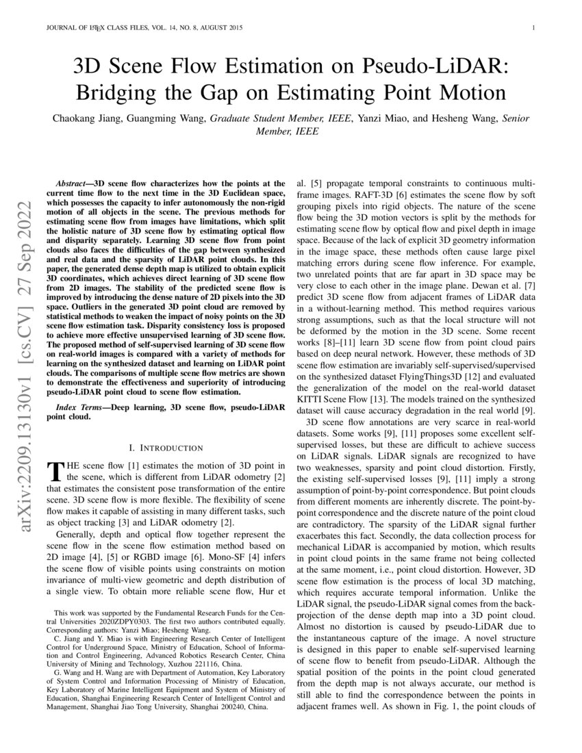 3d Scene Flow Estimation On Pseudo Lidar Bridging The Gap On