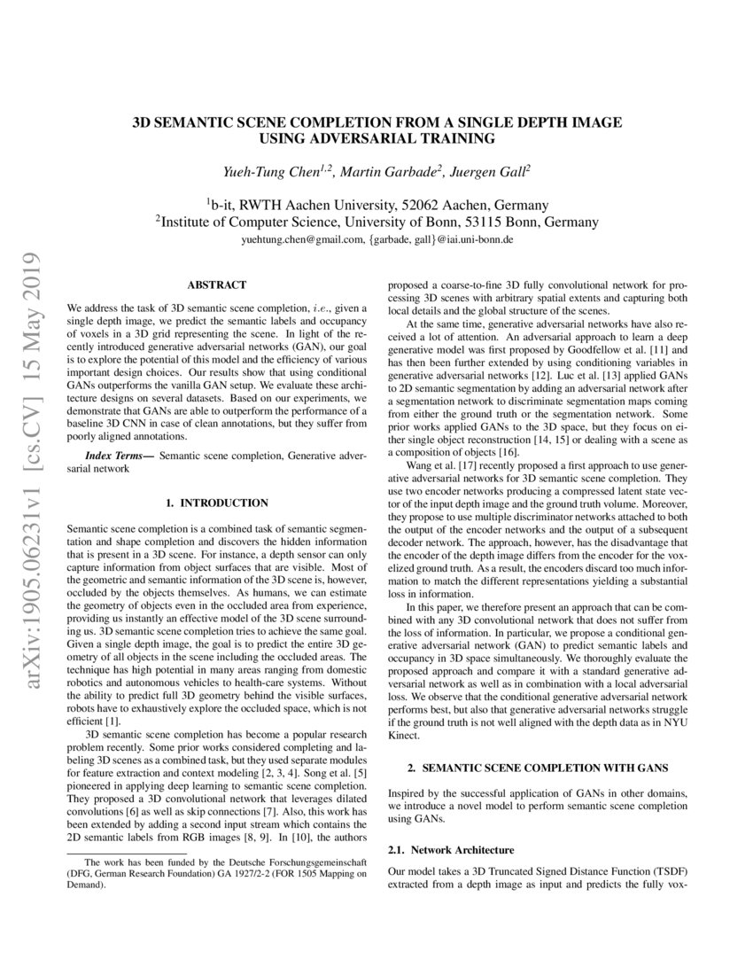 3D Semantic Scene Completion from a Single Depth Image using ...