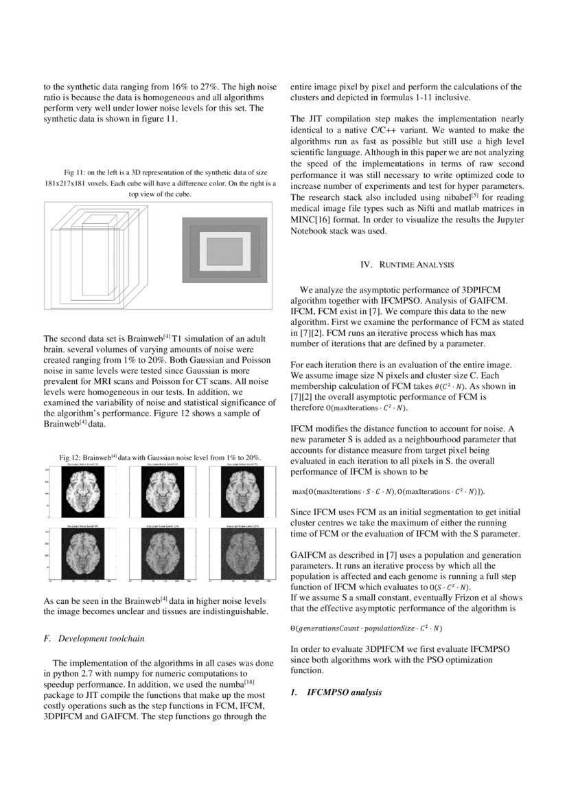 3DPIFCM Novel Algorithm for Segmentation of Noisy Brain MRI Images | DeepAI