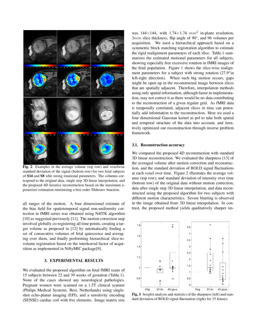 4D iterative reconstruction of brain fMRI in the moving fetus | DeepAI