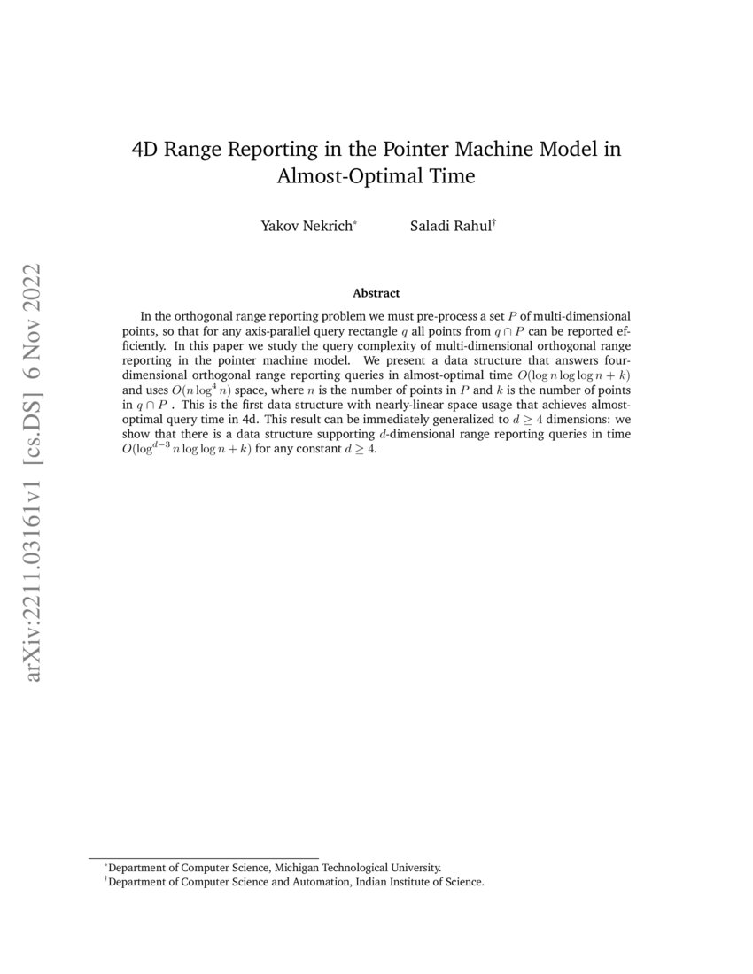 4D Range Reporting in the Pointer Machine Model in Almost-Optimal Time ...
