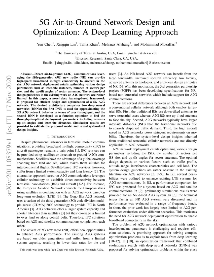 5G Air-to-Ground Network Design and Optimization: A Deep Learning ...