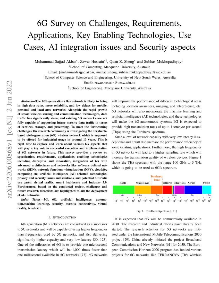 6G Survey on Challenges, Requirements, Applications, Key Enabling Technologies, Use Cases, AI ...