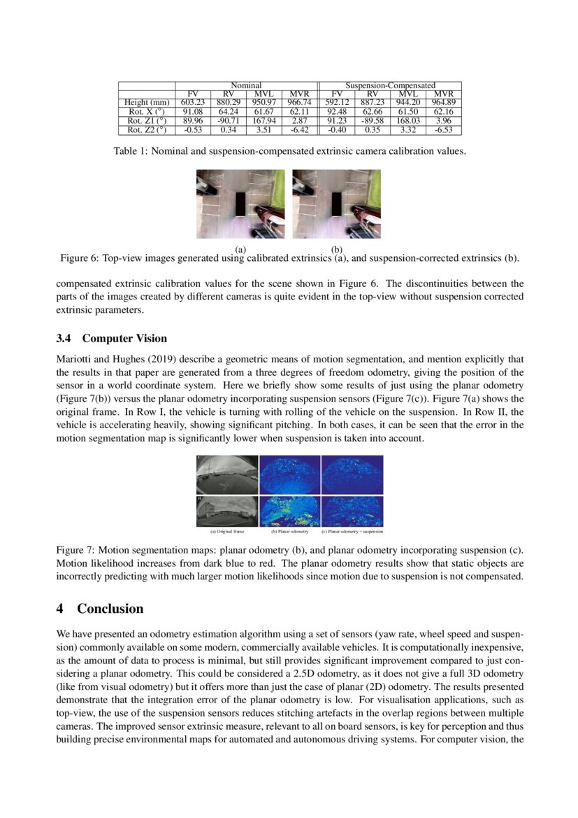 A 2.5D Vehicle Odometry Estimation for Vision Applications | DeepAI