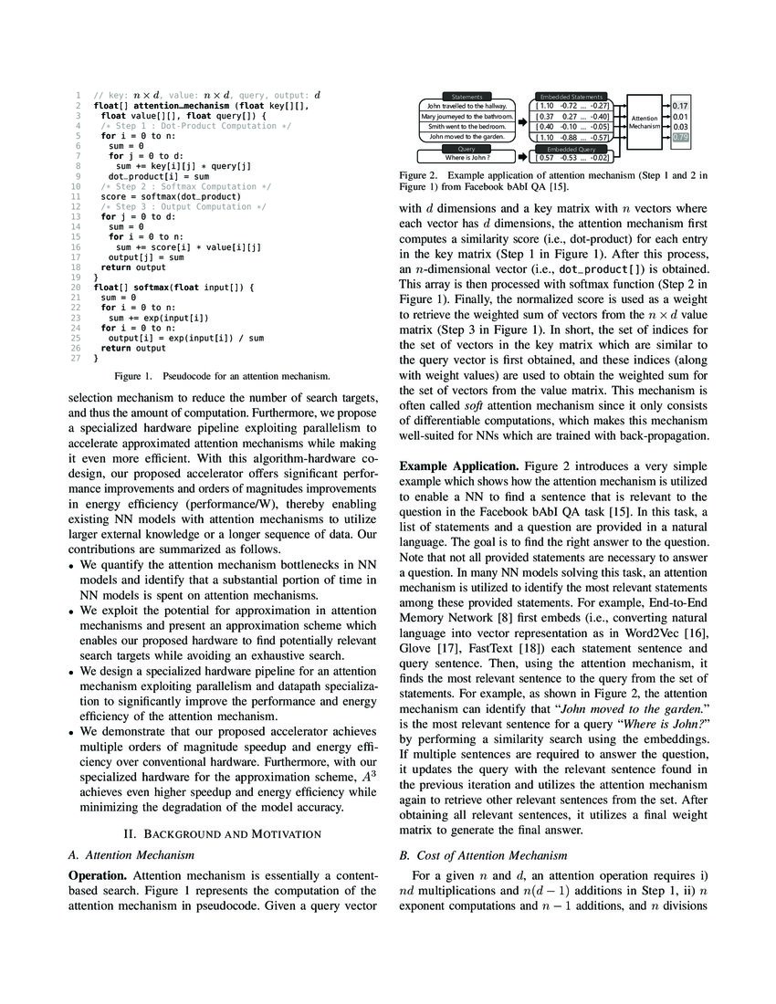 A^3: Accelerating Attention Mechanisms in Neural Networks with ...