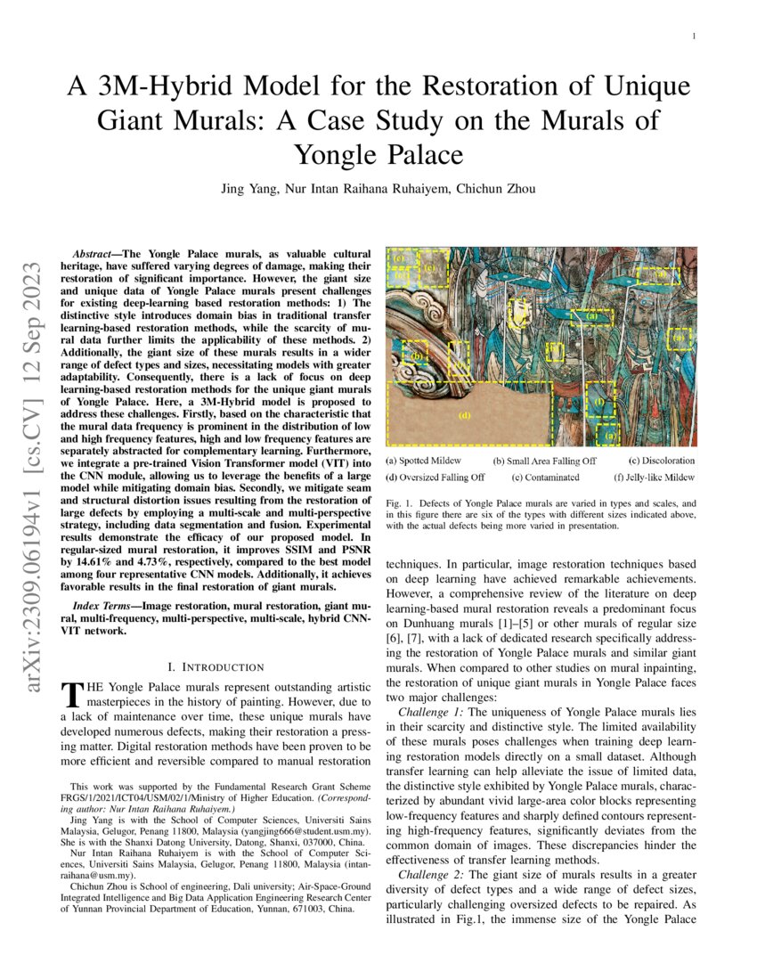 A 3M-Hybrid Model for the Restoration of Unique Giant Murals: A Case ...