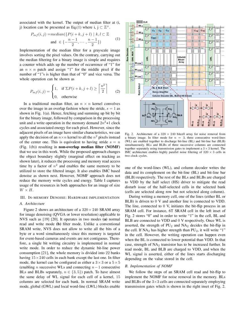 A 75kb SRAM in 65nm CMOS for In-Memory Computing Based Neuromorphic Image Denoising | DeepAI