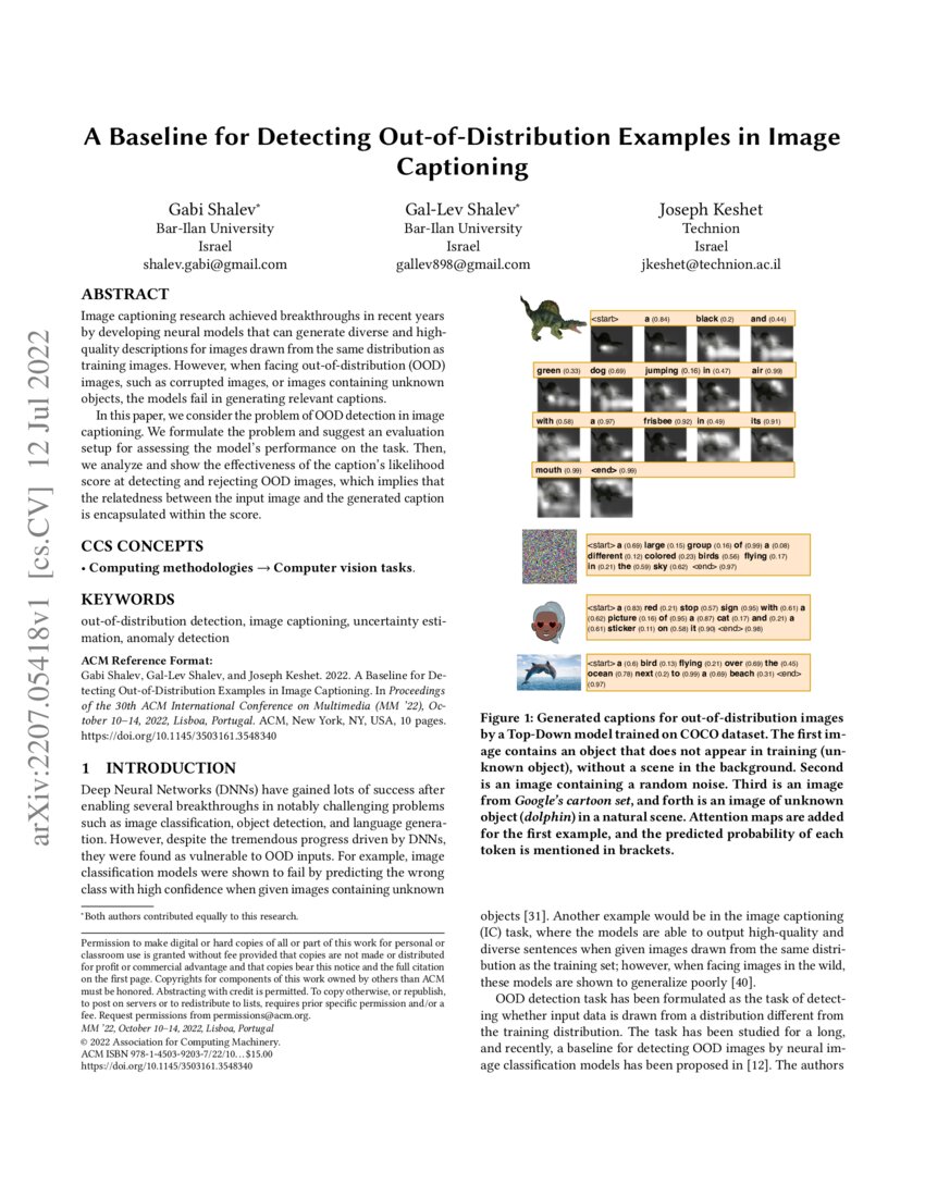 A Baseline for Detecting Out-of-Distribution Examples in Image Captioning | DeepAI