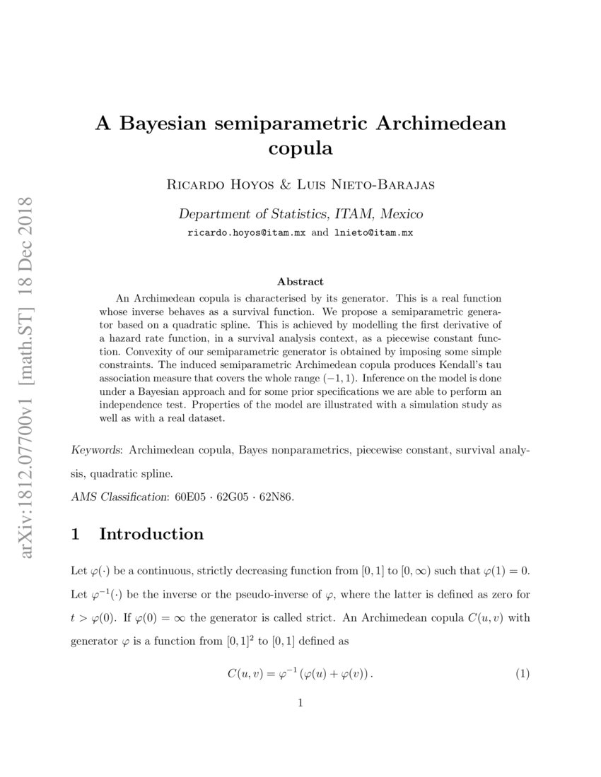 A Bayesian Semiparametric Archimedean Copula Deepai