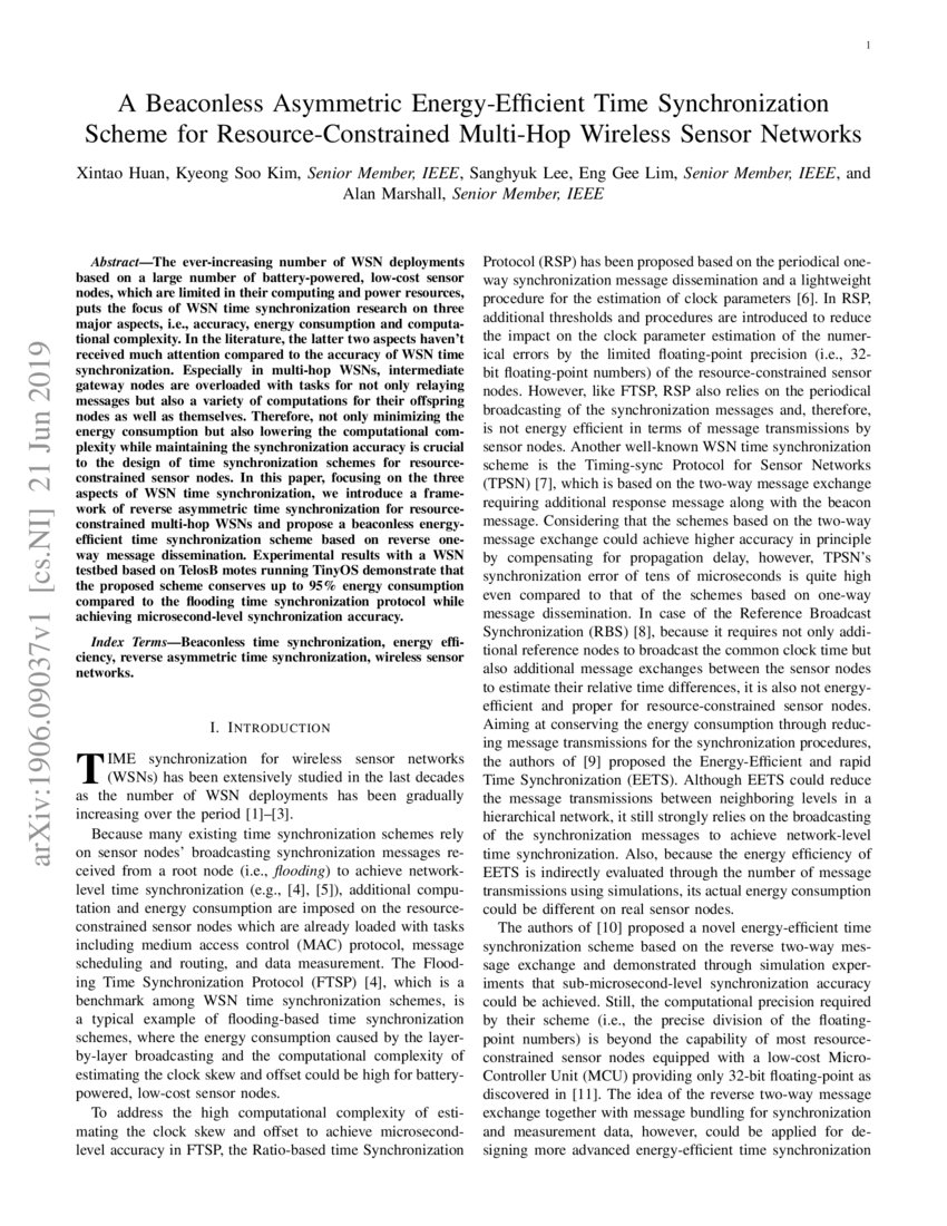 A Beaconless Asymmetric Energy Efficient Time Synchronization Scheme For Resource Constrained