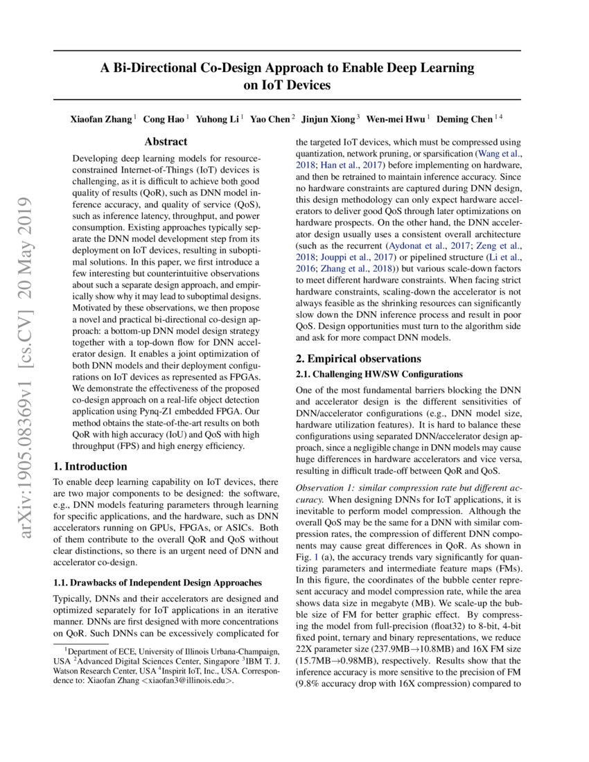 A Bi-Directional Co-Design Approach to Enable Deep Learning on IoT ...