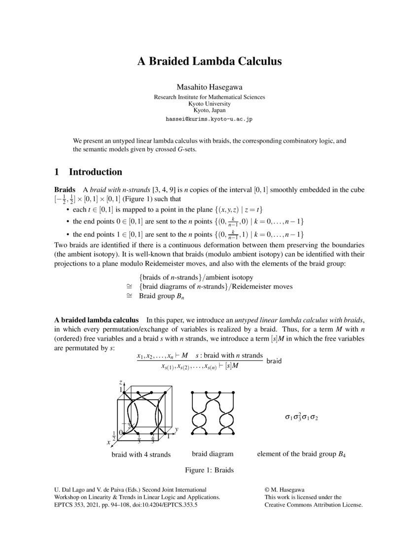 A Braided Lambda Calculus Deepai