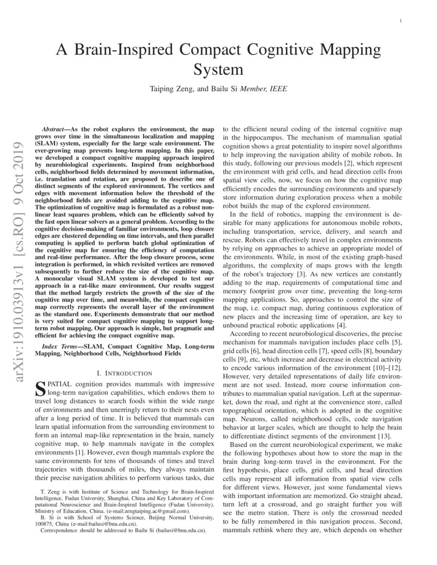 A Brain-Inspired Compact Cognitive Mapping System | DeepAI