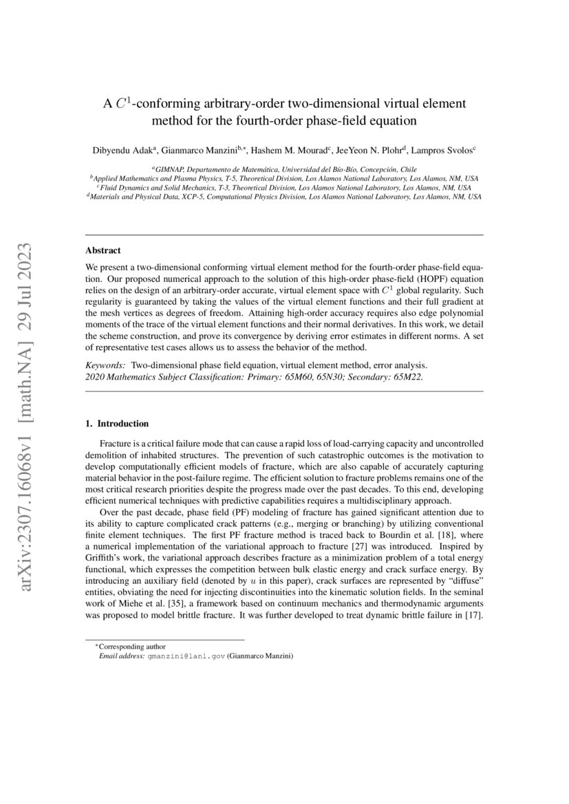 A C1 Conforming Arbitrary Order Two Dimensional Virtual Element Method