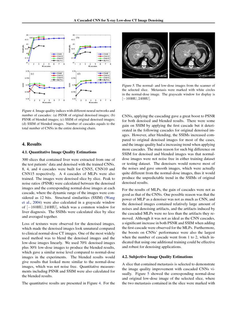A Cascaded Convolutional Neural Network for X-ray Low-dose CT Image Denoising | DeepAI