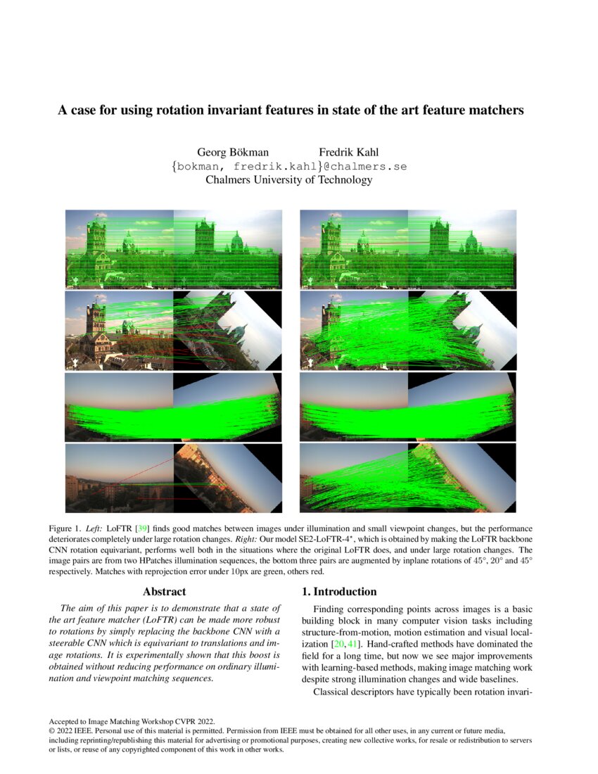 A case for using rotation invariant features in state of the art ...