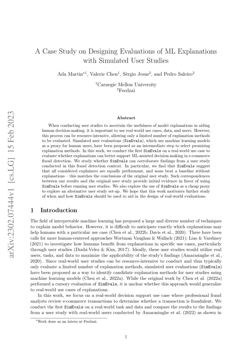 A Case Study on Designing Evaluations of ML Explanations with Simulated User Studies | DeepAI