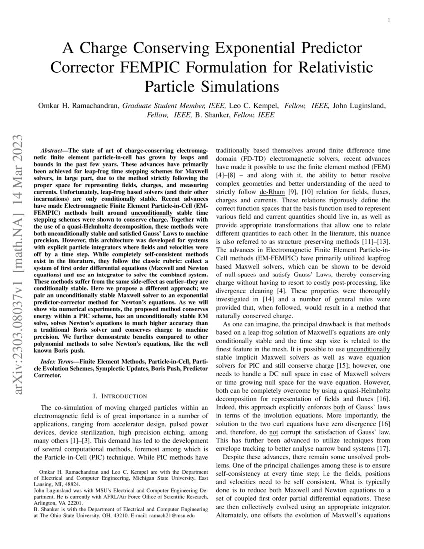 A Charge Conserving Exponential Predictor Corrector Fempic Formulation For Relativistic Particle